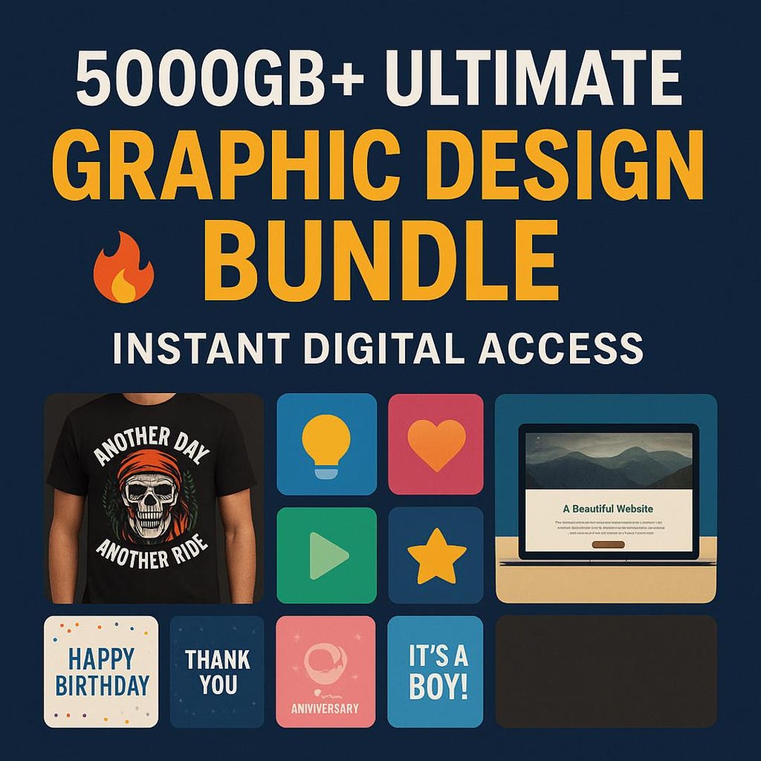5000GB+ Design Bundle: 100K+ T-shirt Designs, Templates, Icons & Videos ...
