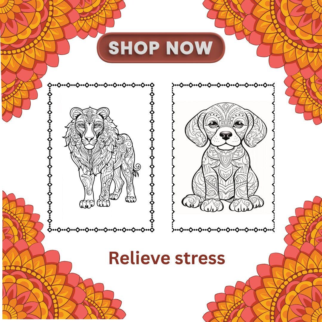 Mindful Coloring Pages 25 Intricate Animal Mandalas for Relaxation ...