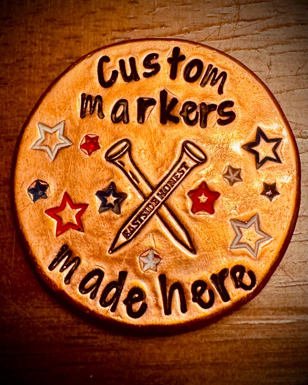 Custom Hand Stamped Copper Golf Ball Marker: Personalized Golf Gift - Etsy