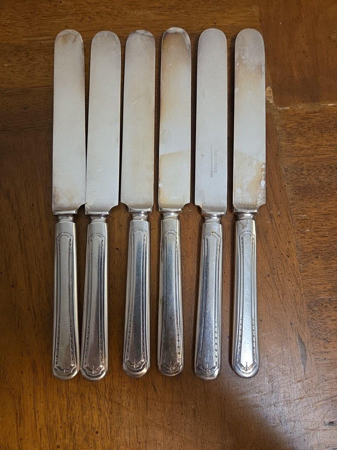 Oneida Tudor Community Algonquin Baronet Plate Knives Set of 6 1923 ...