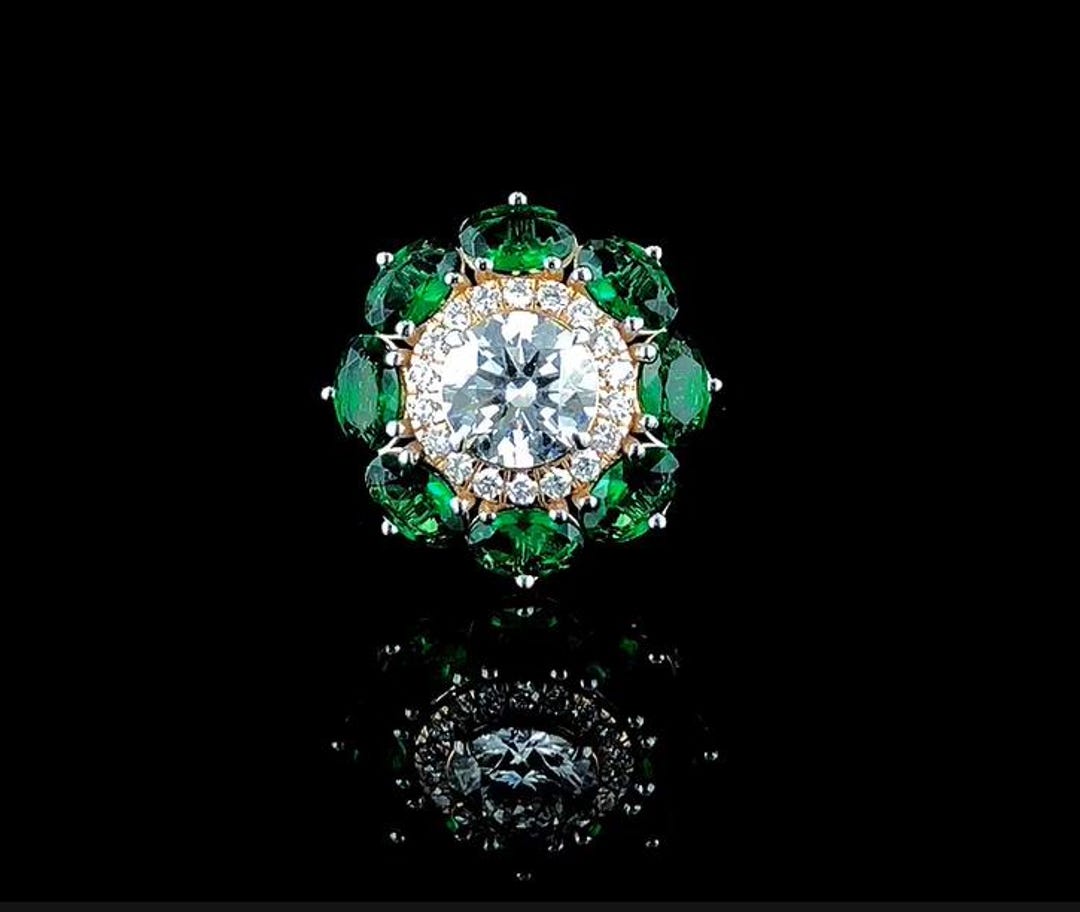 Round Cut Moissanite 925 Sterling Silver Ring - Etsy