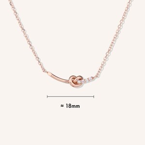 Heart Pretzel Necklace | 14K 18K Solid Gold Dainty Heart-shaped Twist ...
