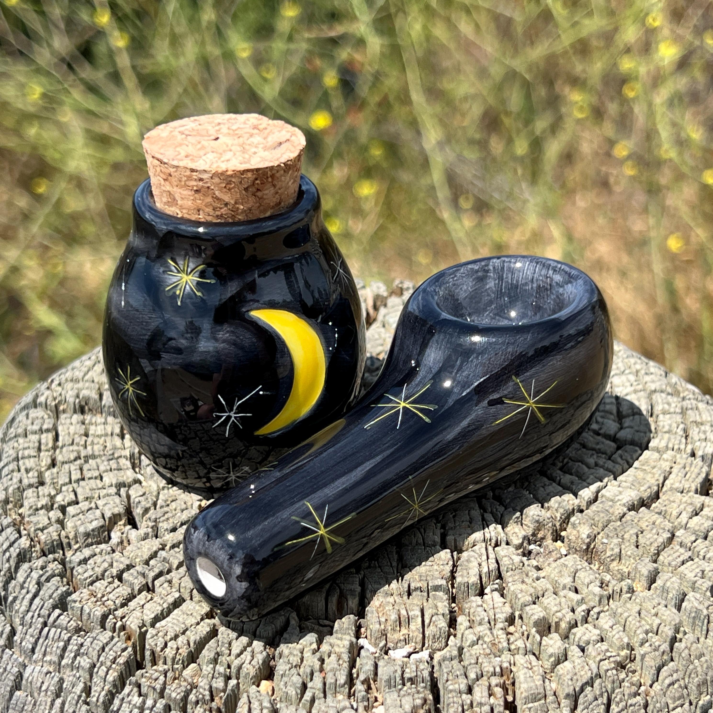 Ceramic Pipe & Stash Jar Matching Set - Handmade Smoking Accessories - Etsy