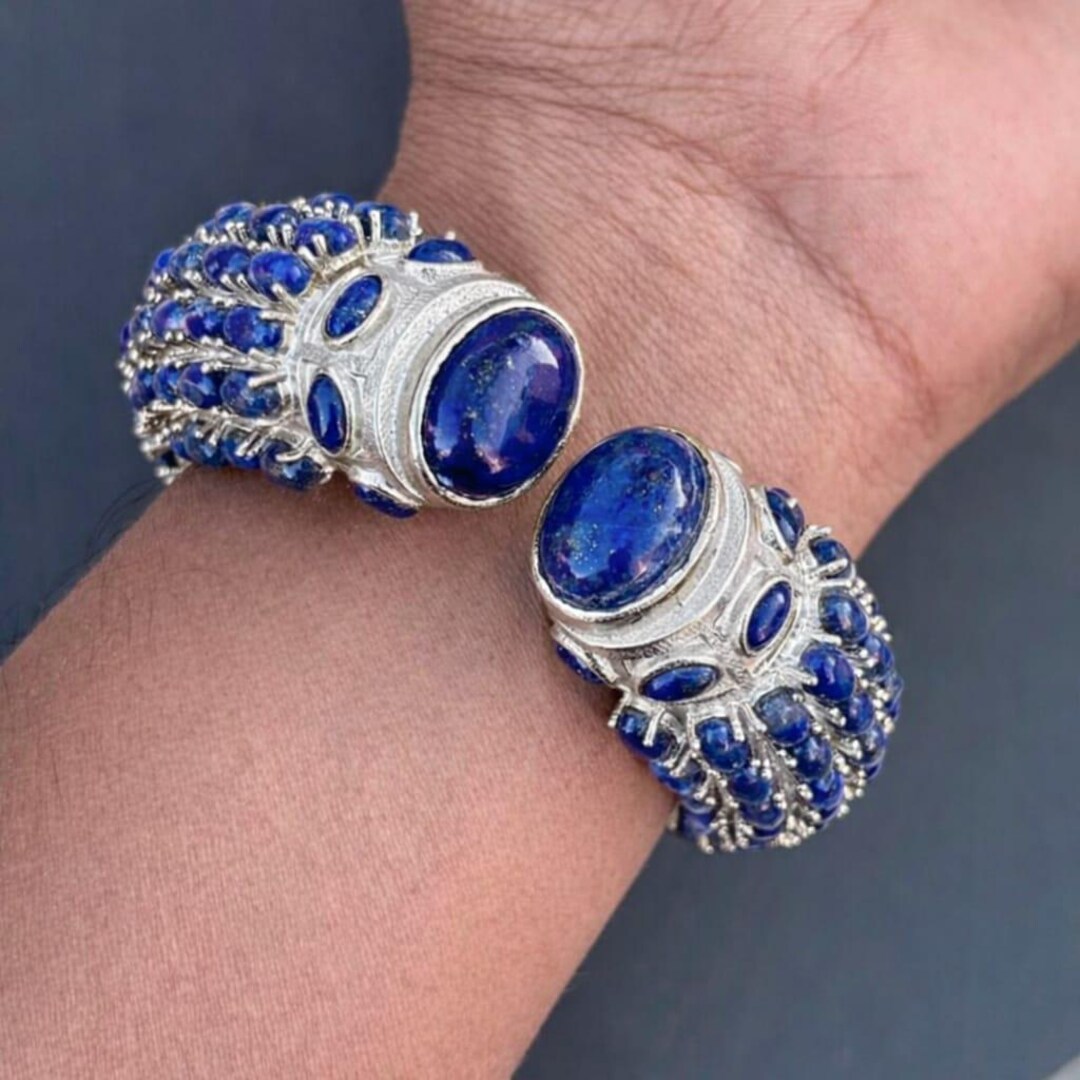 Lapis Lazuli Adjustable Bangle : 925 Sterling Silver Jewelry , New Year ...