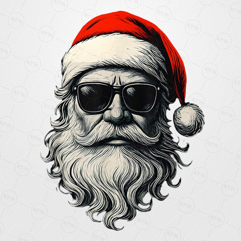 Detailed Santa Sketch PNG | Realistic Santa Beard Christmas Line Art ...