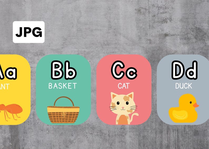 Back to School English Alphabet Poster A-Z for Kids – Colorful ABC ...