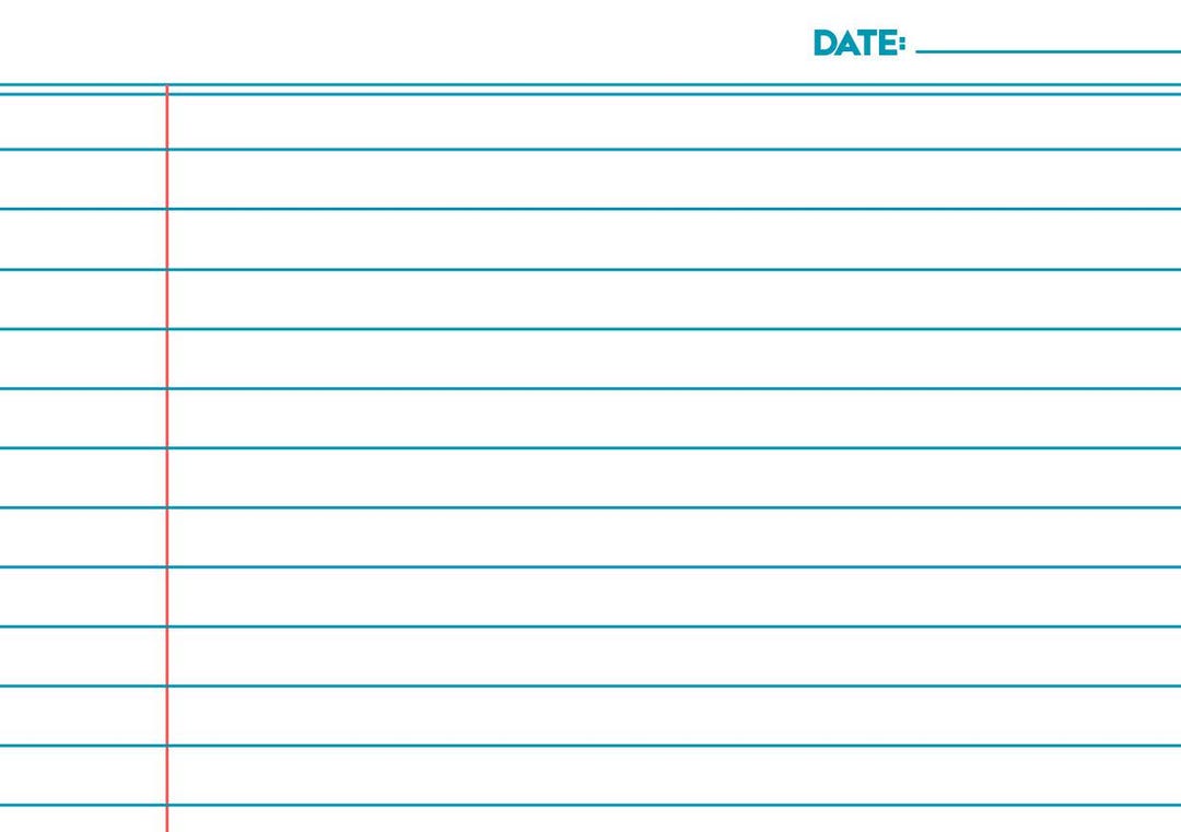 A7 Lined Note Paper: Red Margin To-do List (digital Download) - Etsy