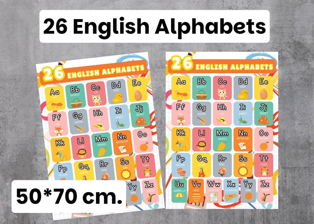 Colorful ABC Alphabet Poster: Back to School Classroom Art (digital ...