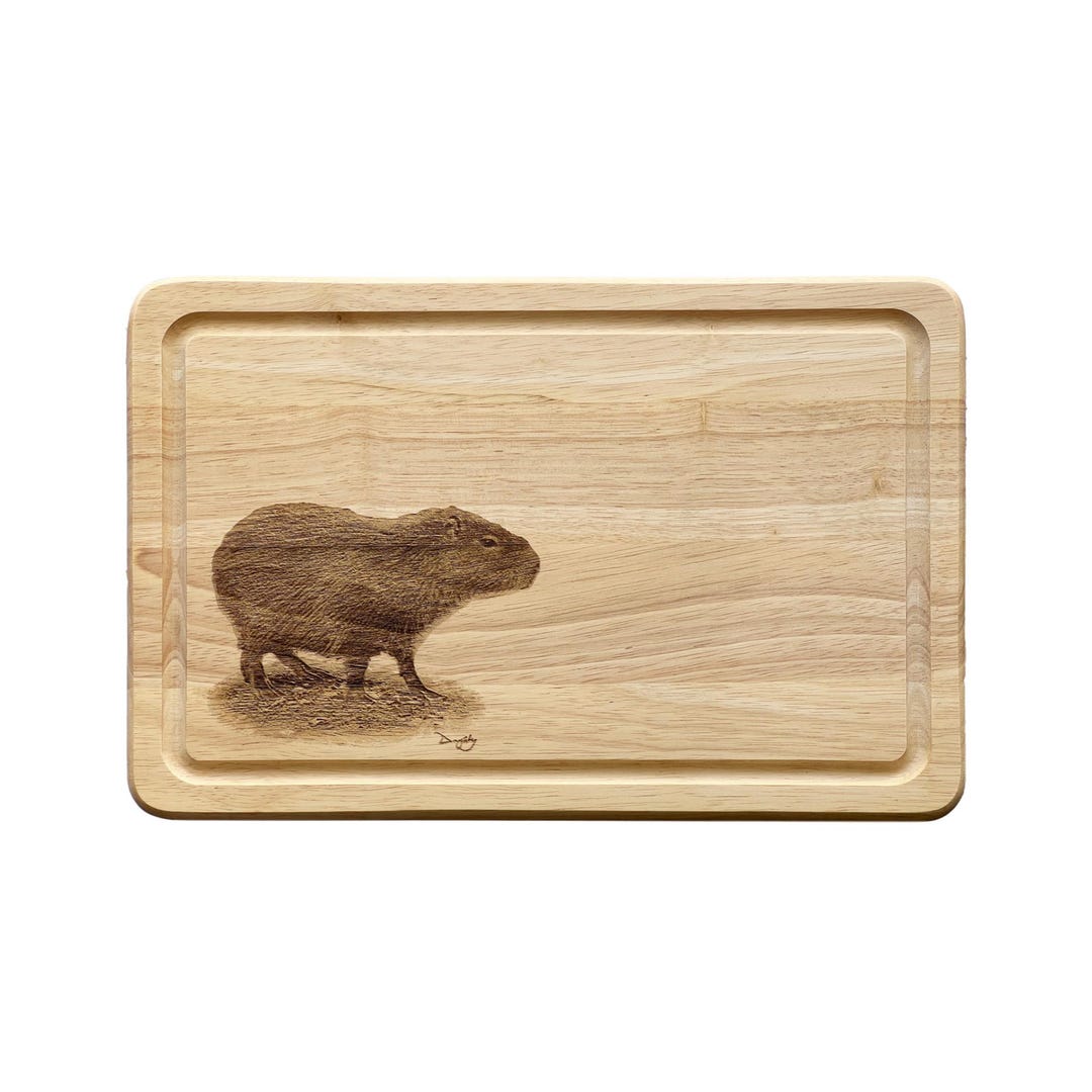 Capybara Design Small Wood Chopping Board (30x20x1.7cm) - Unique ...