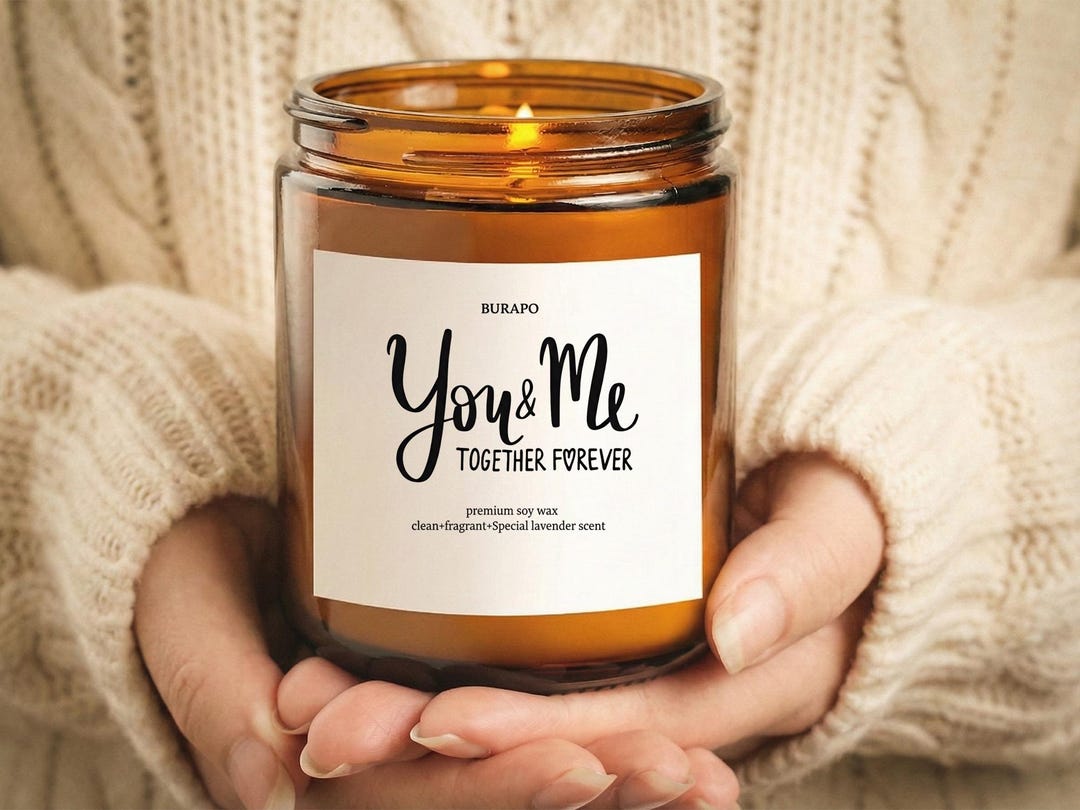 You & Me Together Forever Soy Candle, Romantic Scented Amber Jar ...