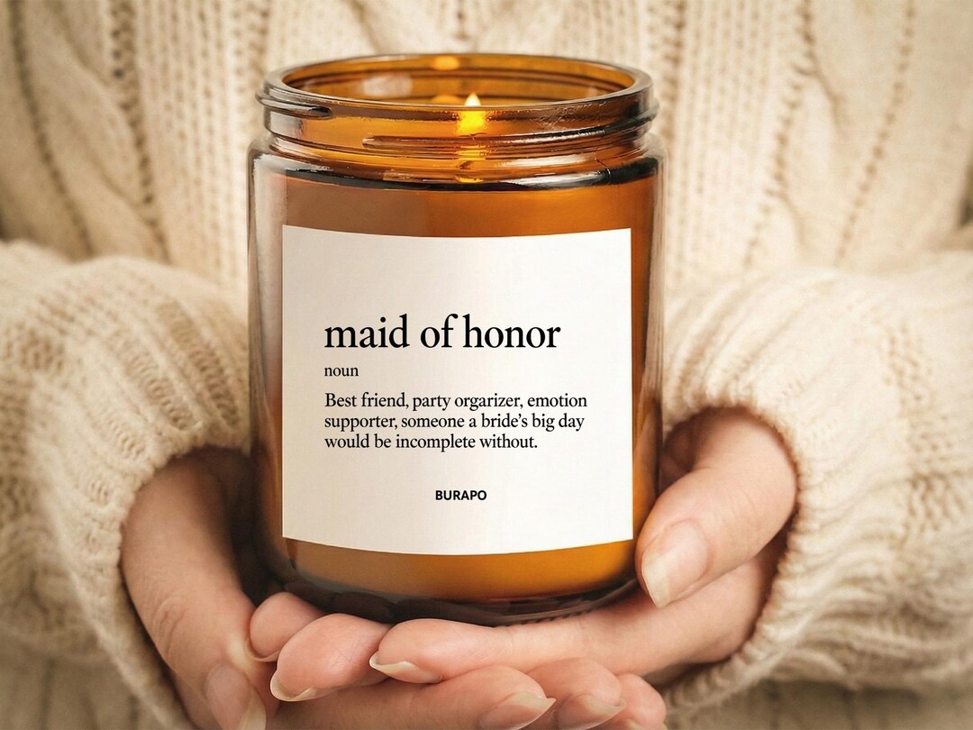 Maid of Honor Definition Jar Candle, Bridal Party Gift for Maid of ...