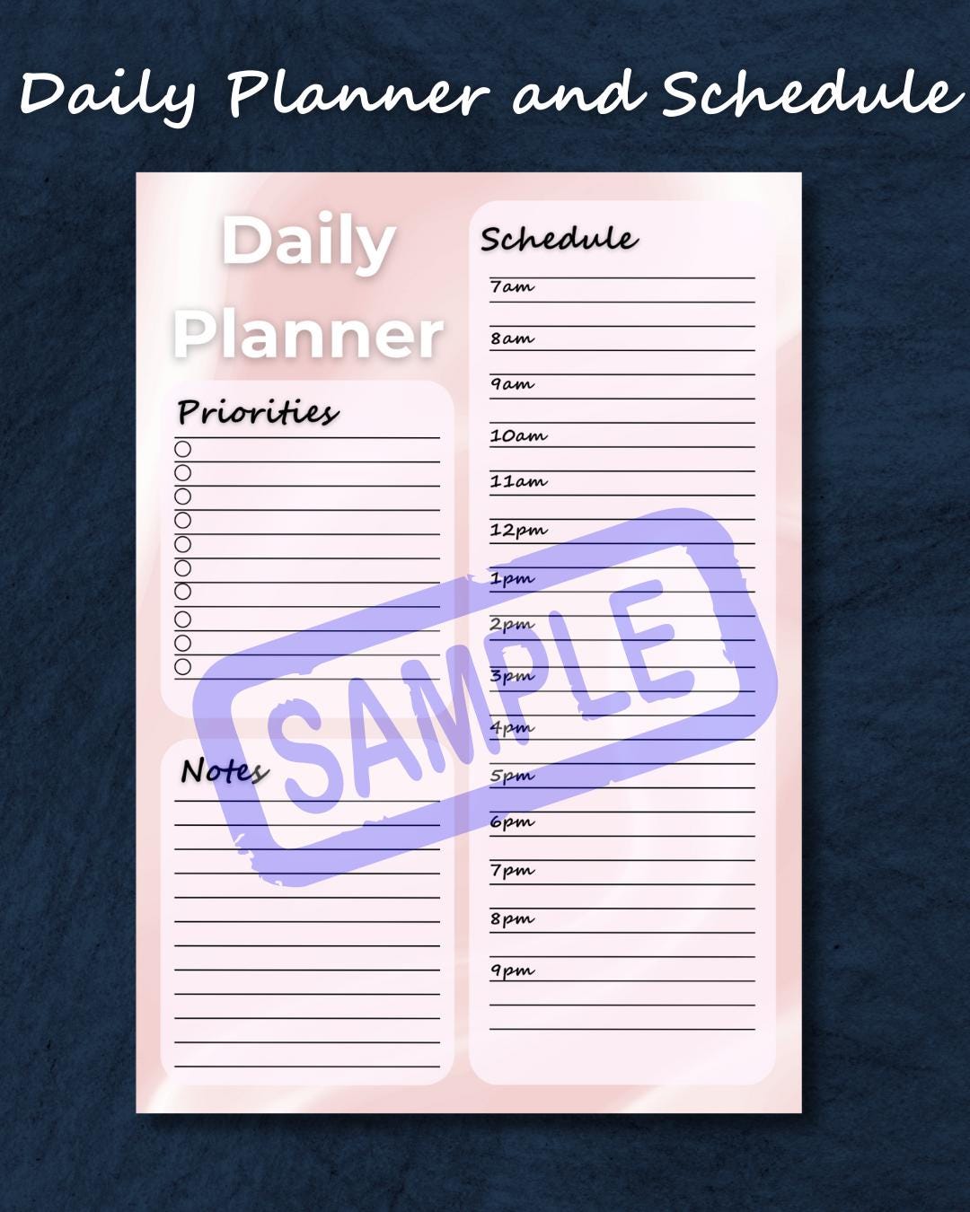 Pastel Pink Daily Planner Page | Printable Day Planner | Digital to Do ...