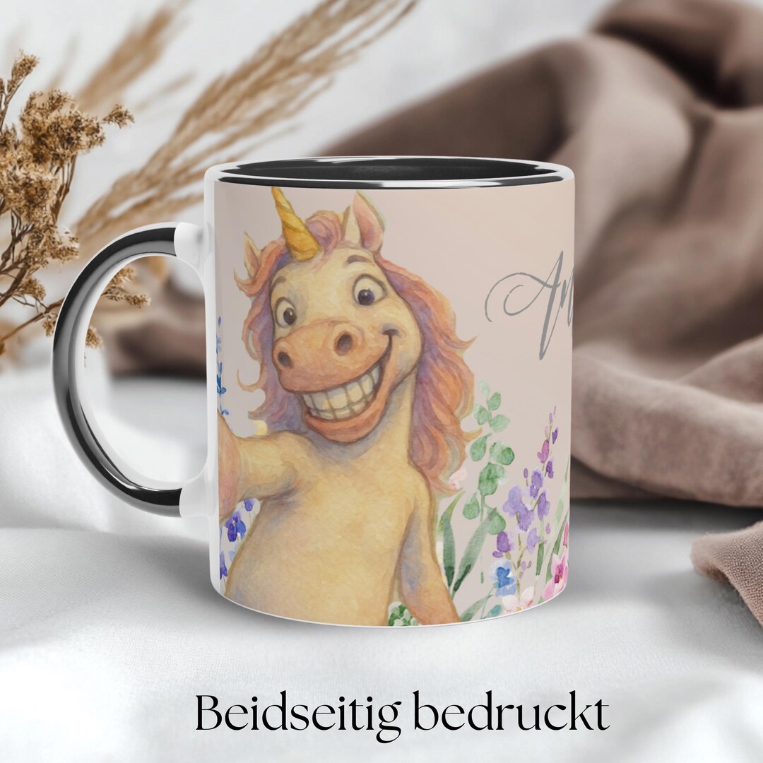Personalized Mug With Name - Unicorn Selfie - Personalized Mug With ...