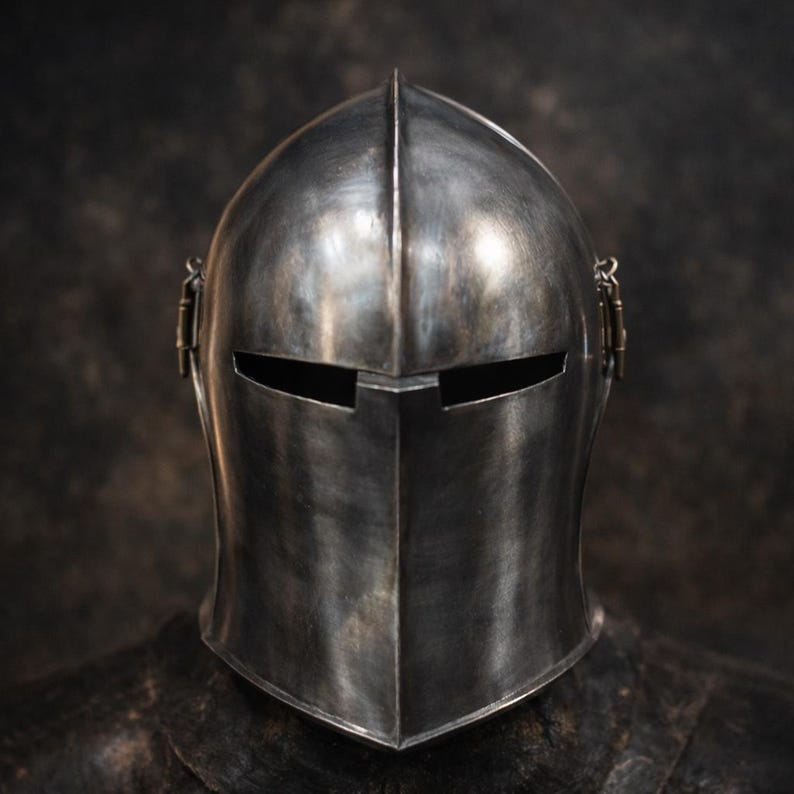 Medieval Barbuta Helmet Full Steel Knight Armor | Cosplay, LARP ...