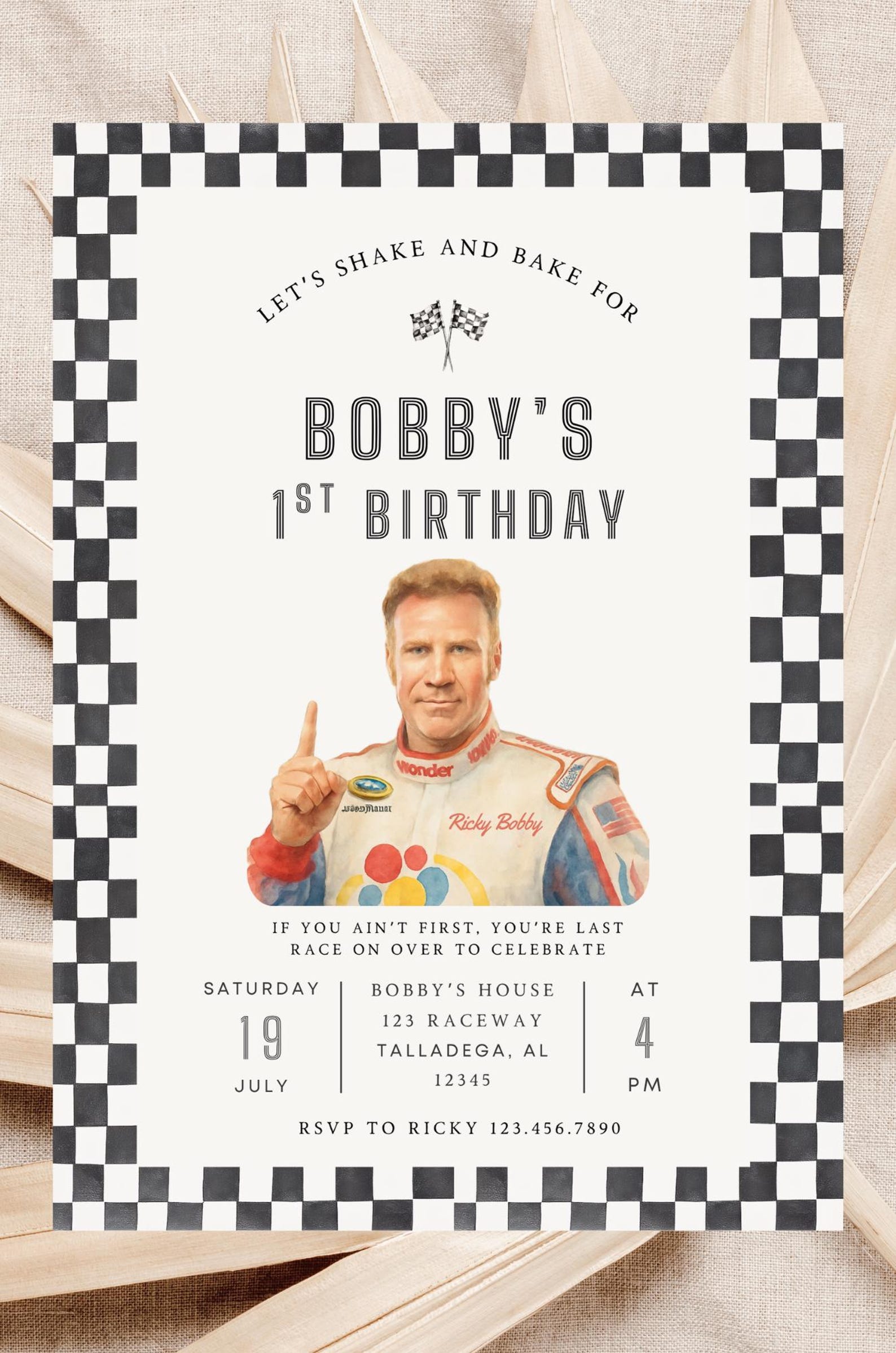 If You Ain't First You're Last Birthday Invitation, Talladega Party ...