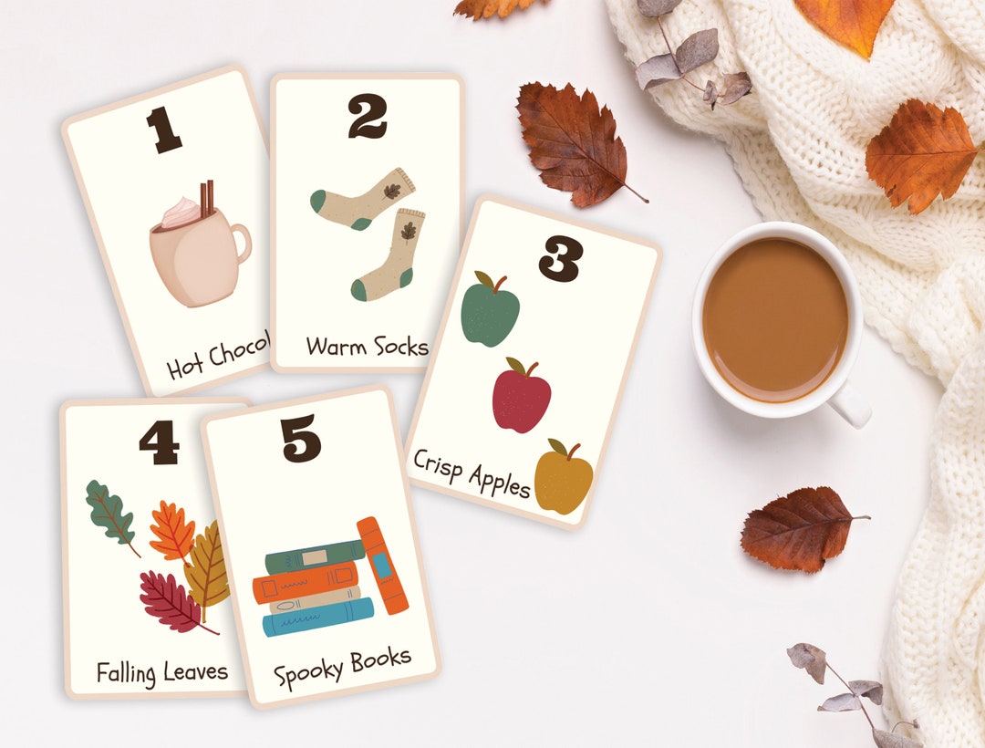 Printable Fall Alphabet and Numbers Flashcards - Etsy