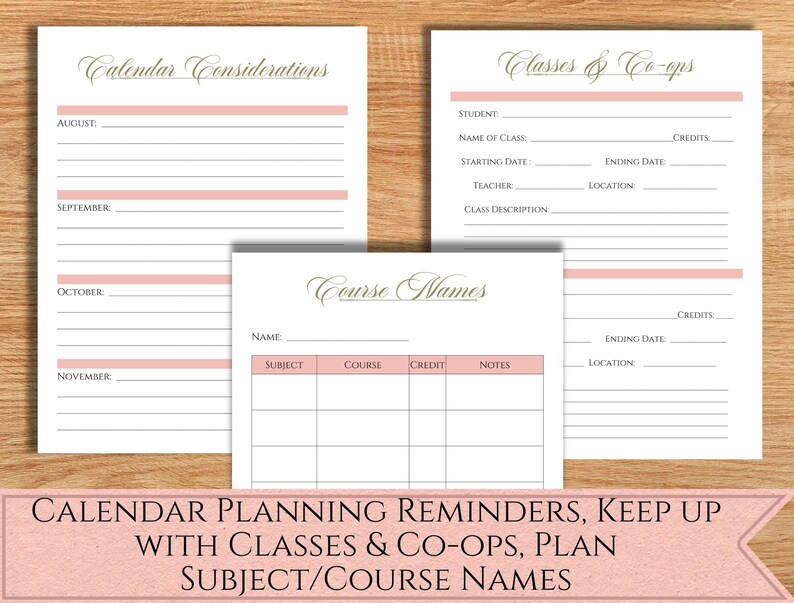 Printable Floral Homeschool Organizer - Academic Planner PDF ...