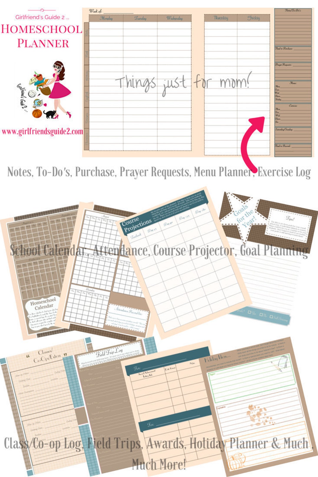 Digital Printable Homeschool and Life Planner - Etsy