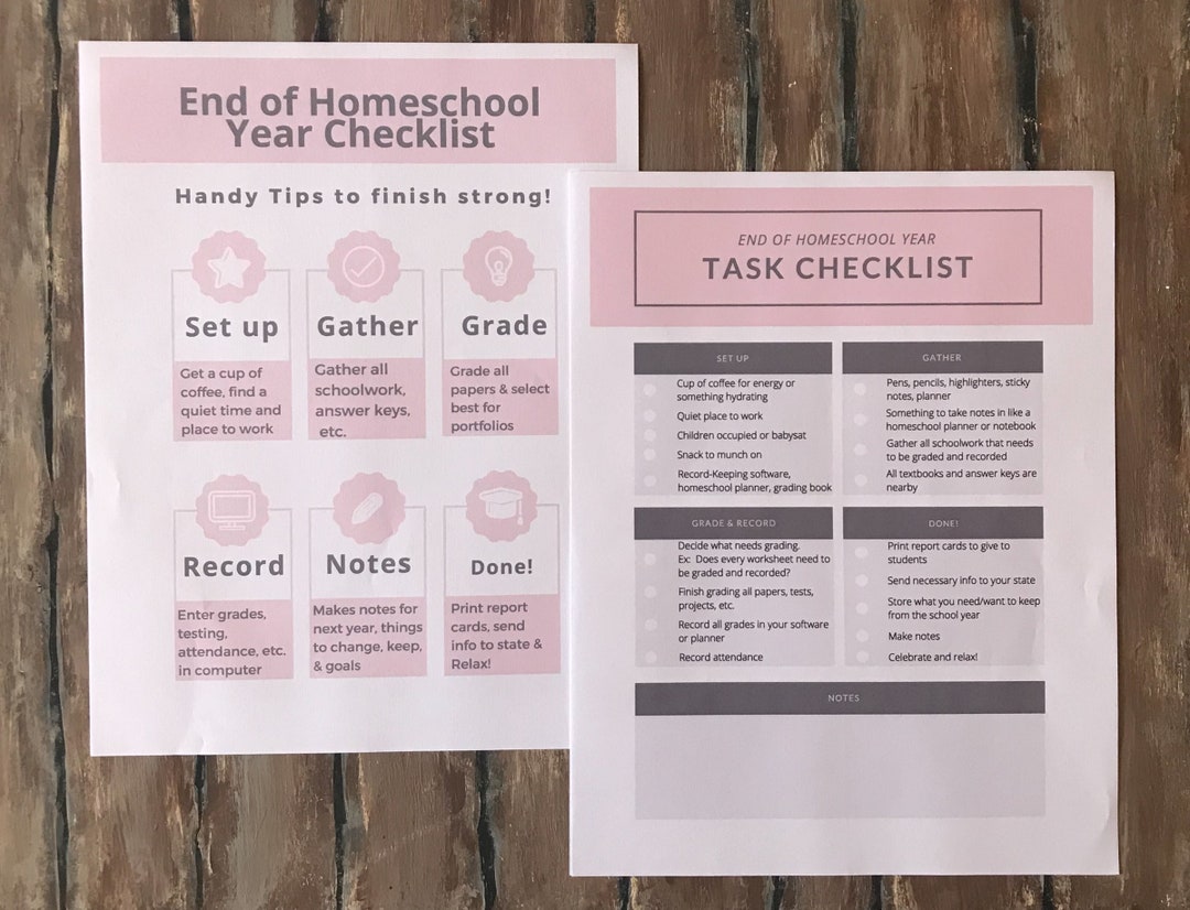 Homeschool End of Year Checklist Printable - Etsy