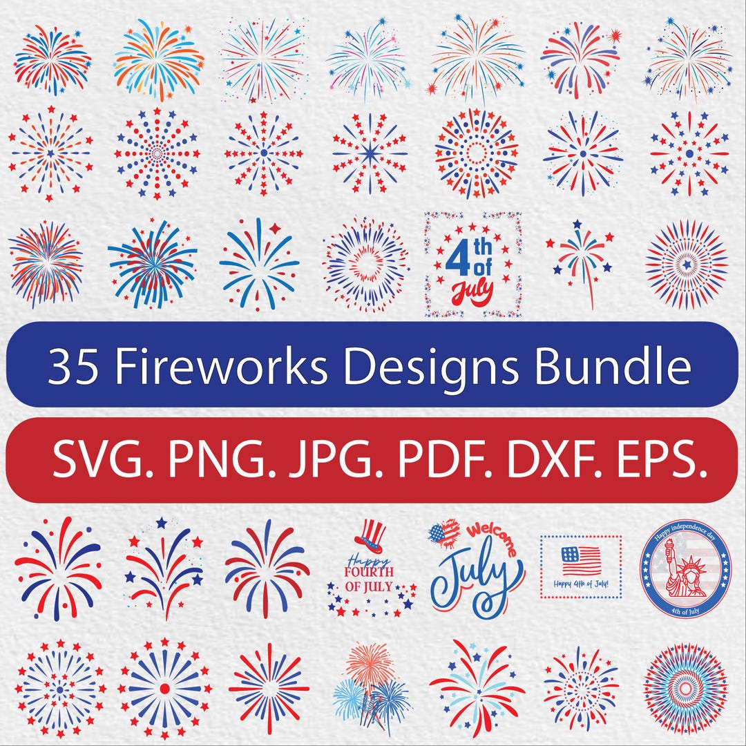 Fireworks SVG Bundle, Firecracker SVG, 4th of July Firework Png ...