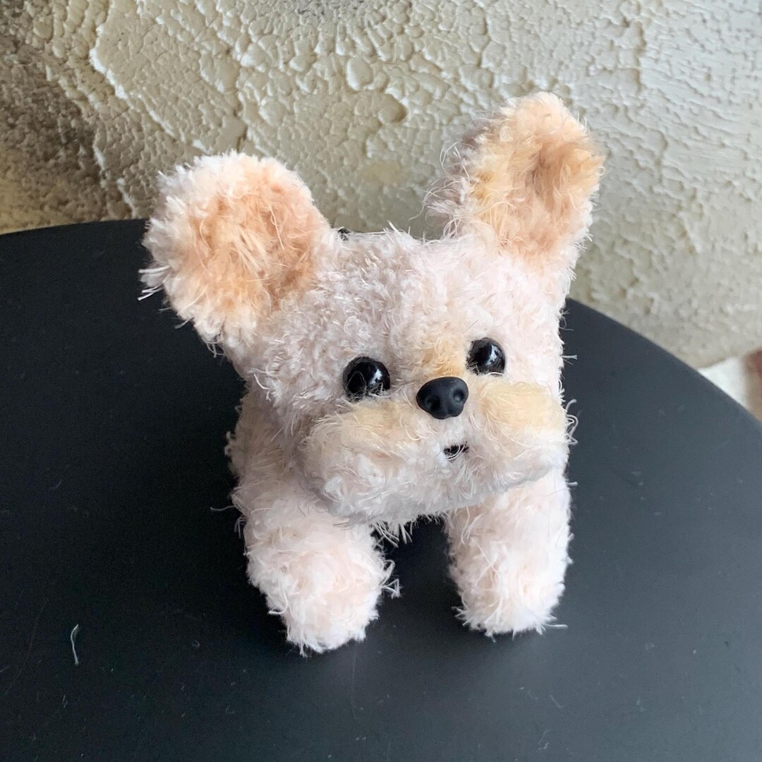 Handmade Yorkie Dog Figurine,fluffy Plush Yorkshire Terrier Sculpture ...