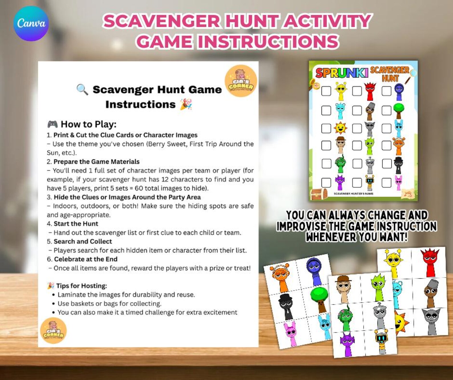 Sprunki Scavenger Hunt Game, Sprunki Treasure Hunt Game Activity for ...