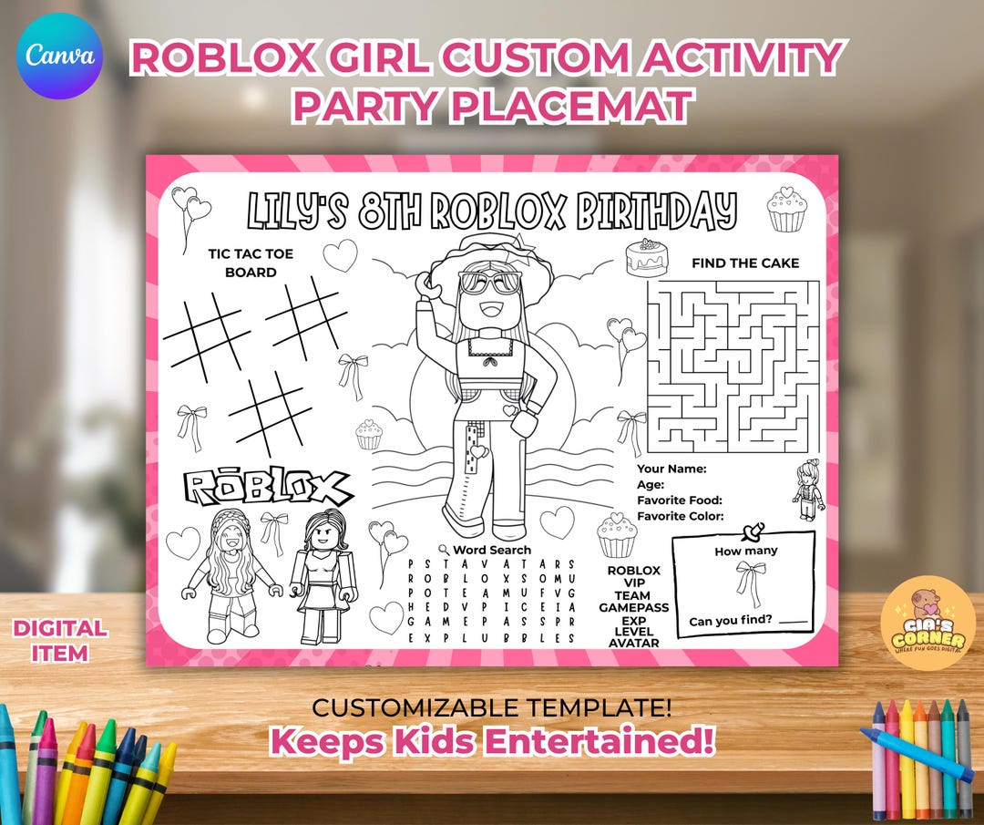 Girl Roblox Coloring Pages, Editable and Printable Roblox Girl Activity ...