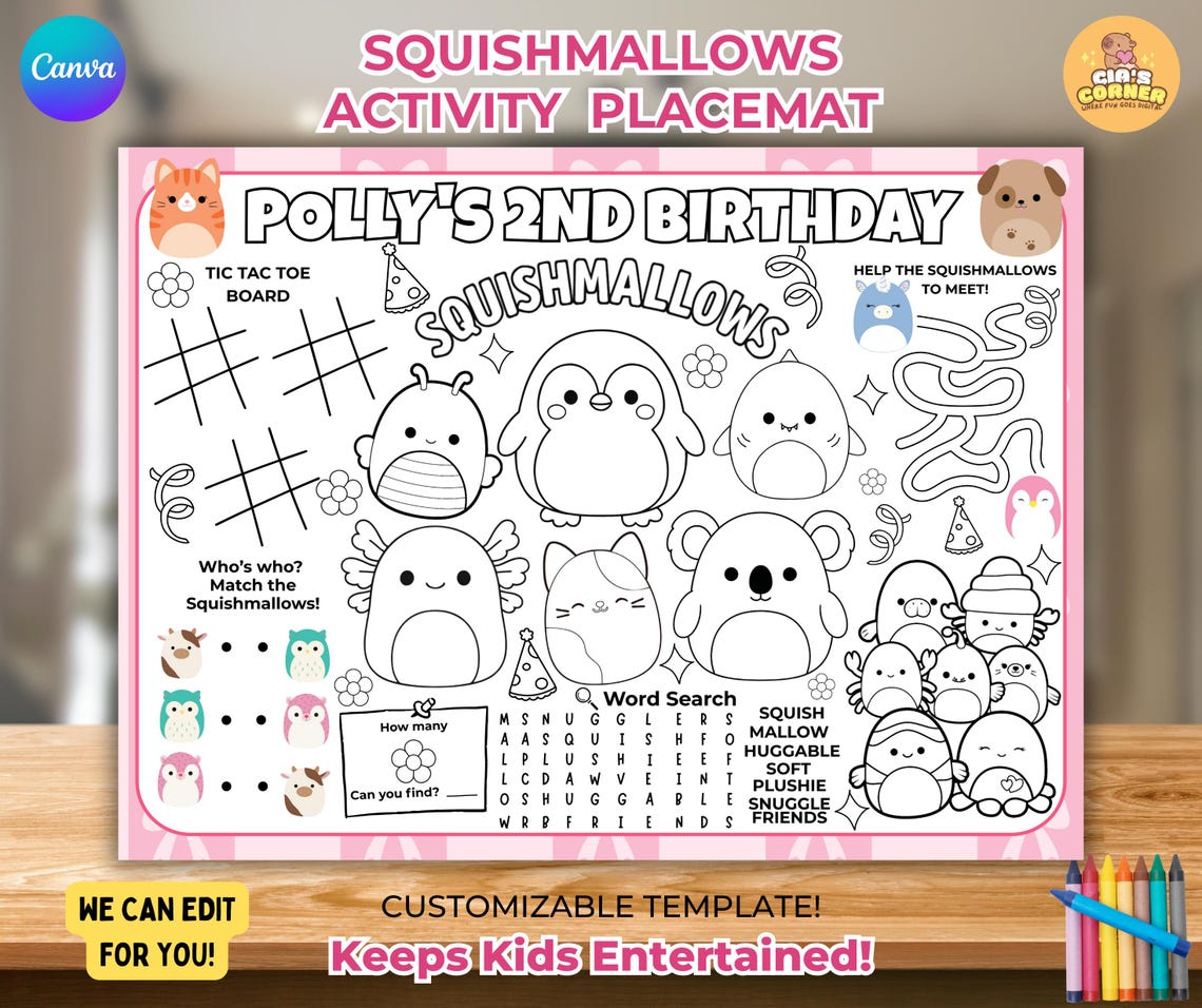 Squishymallows Coloring Pages, Editable and Printable Squishymallow ...