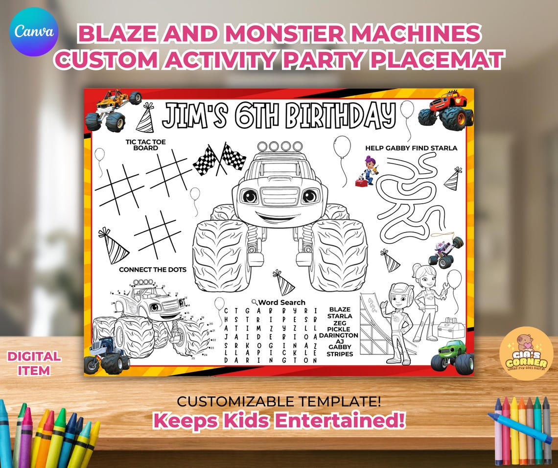 Blaze and Monster Machines Coloring Pages, Editable and Printable Blaze ...