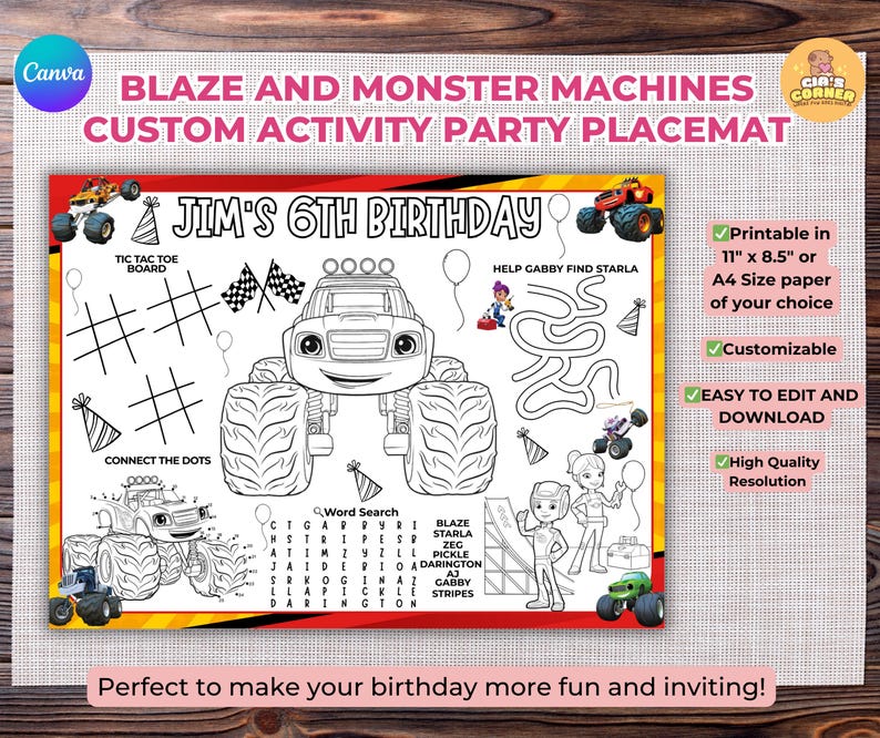 Blaze and Monster Machines Coloring Pages, Editable and Printable Blaze ...
