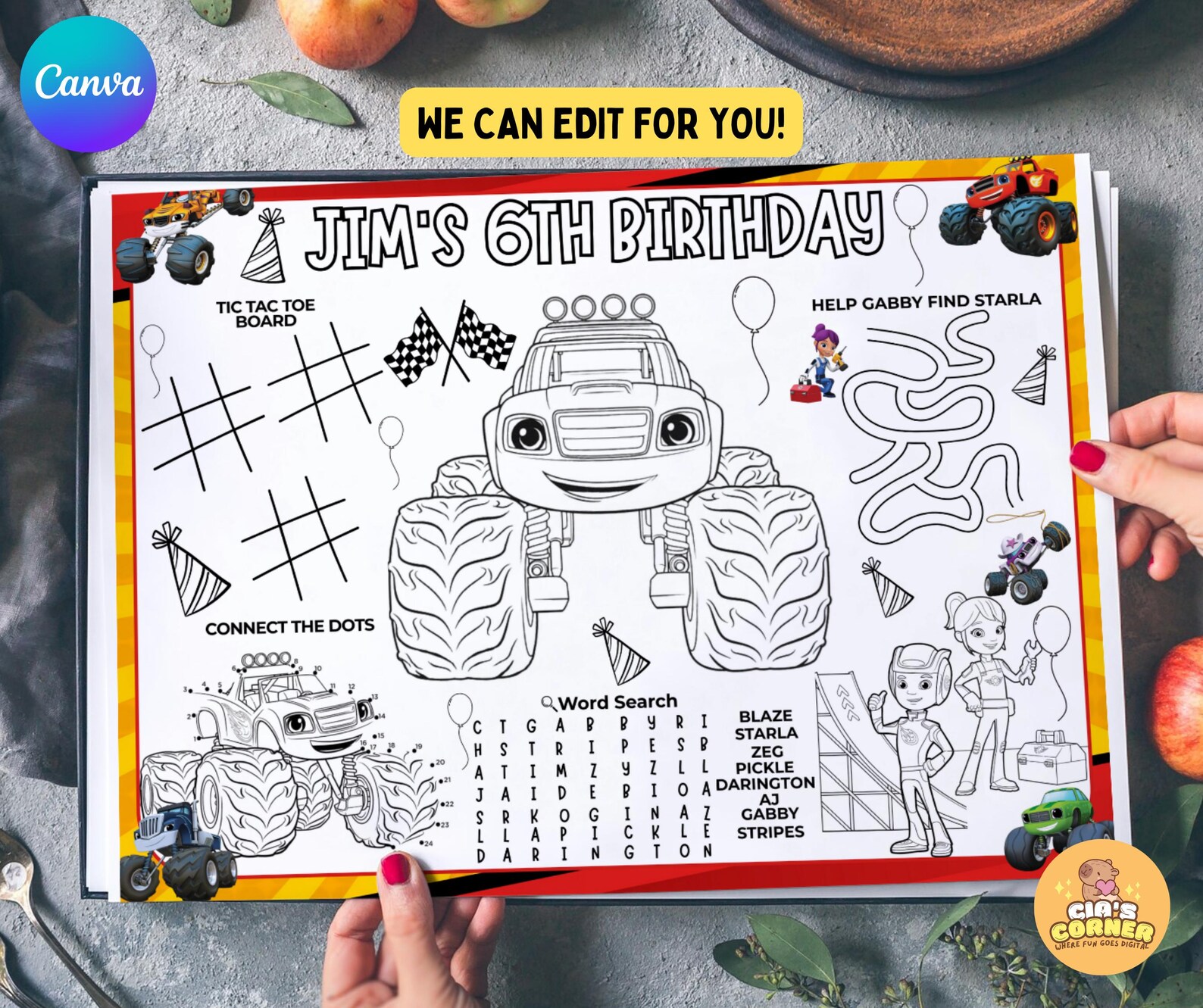 Blaze and Monster Machines Coloring Pages, Editable and Printable Blaze ...