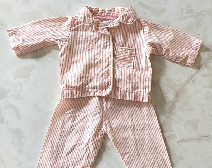 Doll Pink and White Candy Stripe PJ Set - 18" Doll - Etsy