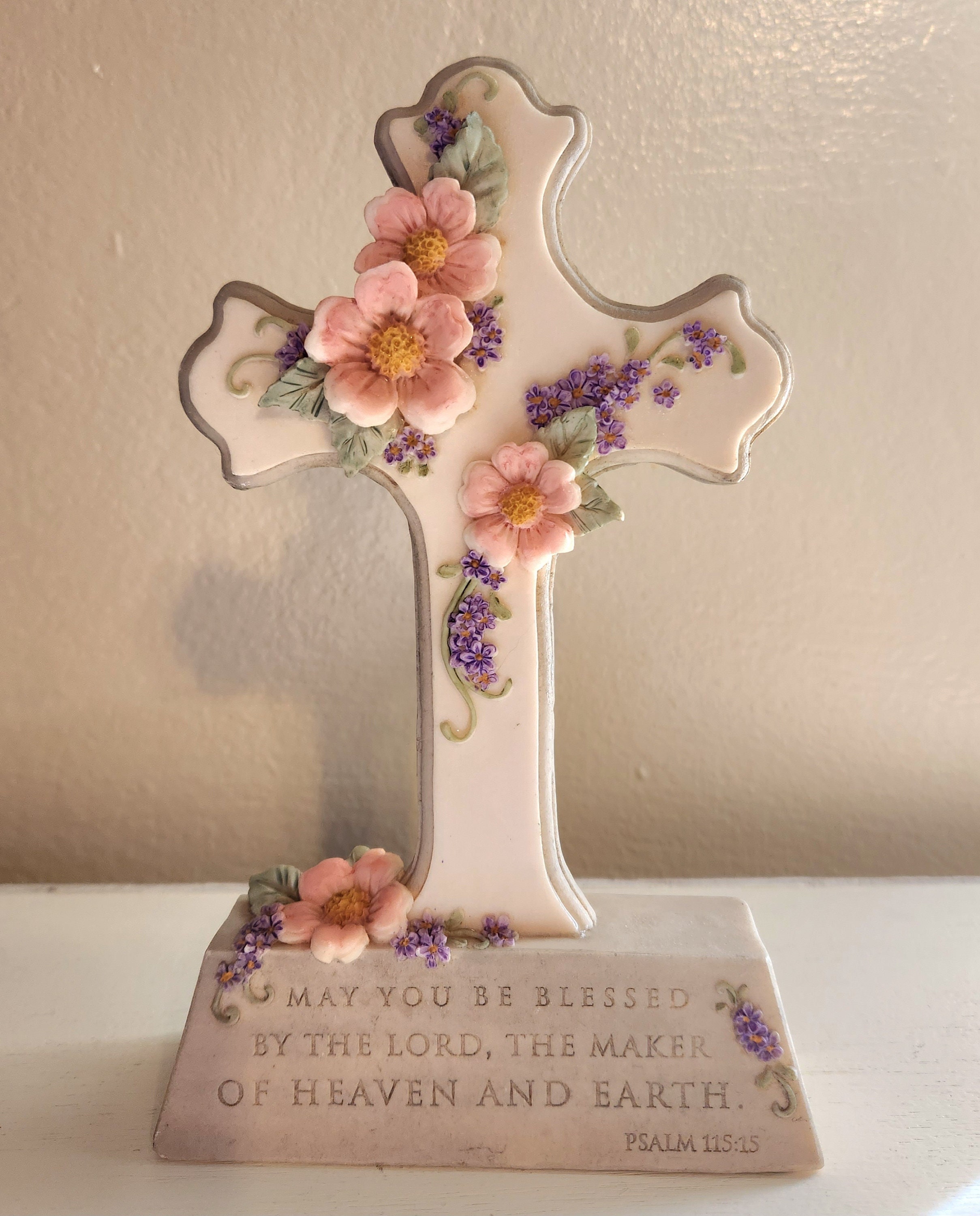 Vintage Floral Cross 1990s - Etsy