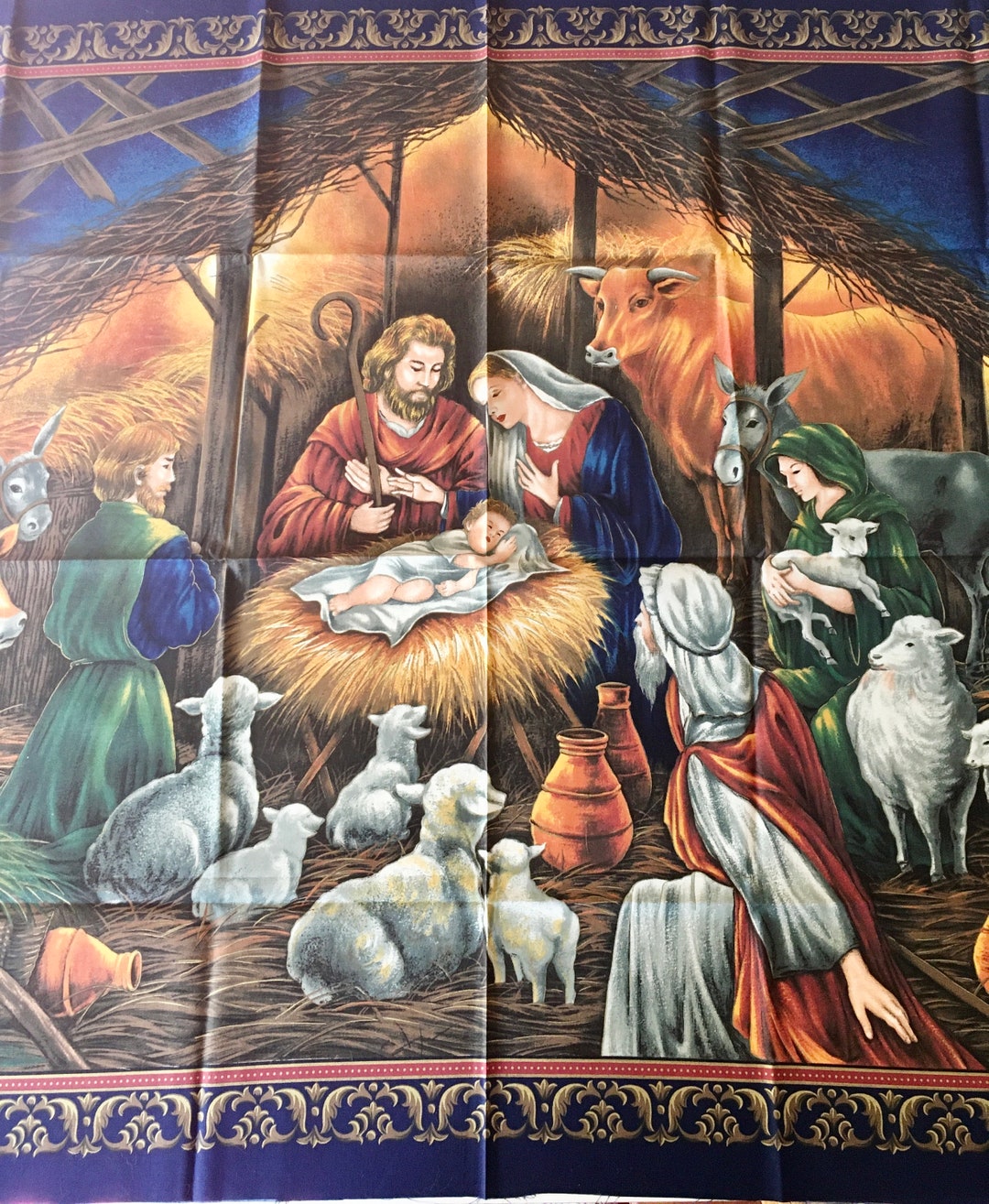 Christmas Fabric - Nativity Wall Hanging/lap Quilt Panel - DIY - Etsy