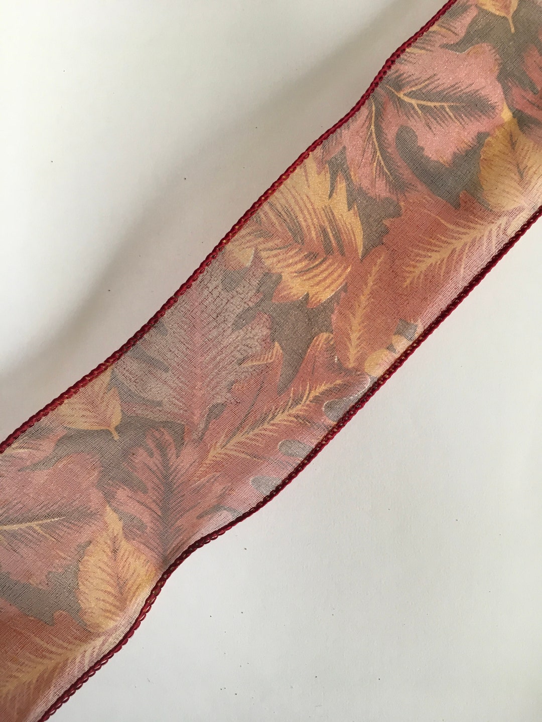 Vintage Ribbon - Shimmery Sheer Fall Leaves Wire Edged - 3 YARDS - Etsy
