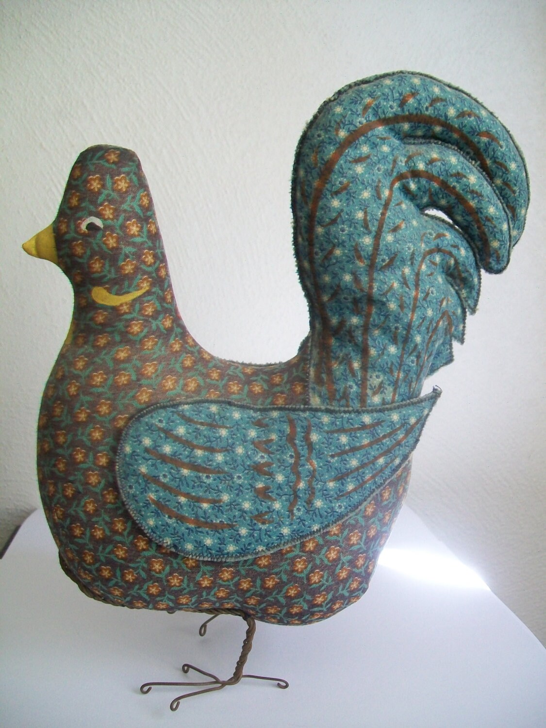 Vintage Calico Fabric Chicken 1970s - Etsy