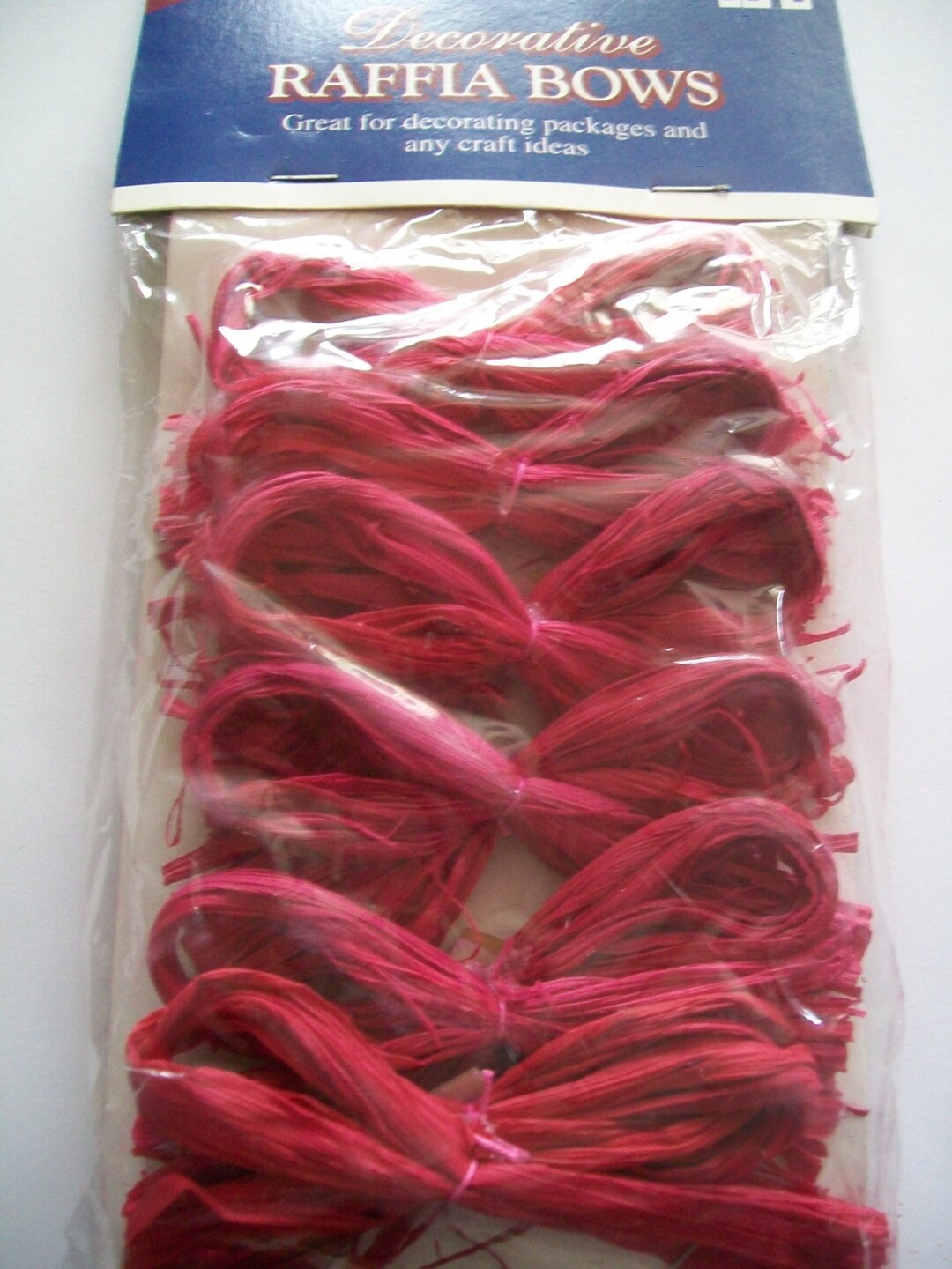 Vintage Fuchsia Raffia Bows - Set of 6 - Etsy