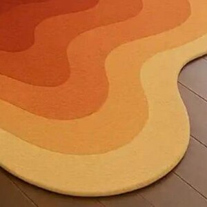 Retro Wavy Area Rug, Sunset Gradient, Mid-century Modern Decor - Etsy