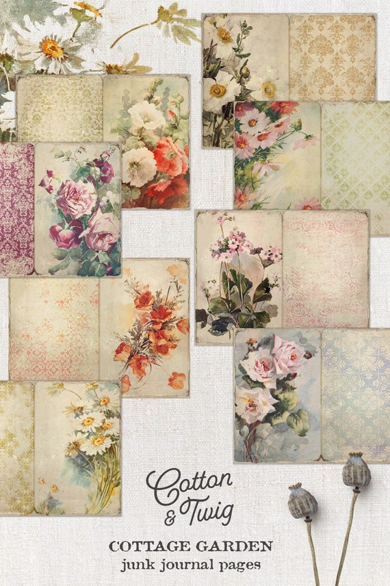 Junk Journal Printable, Digital Download, Spring Junk Journal, Floral ...