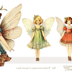 Imágenes Prediseñadas de hadas Vintage, descarga digital, archivos PNG, diario basura ...