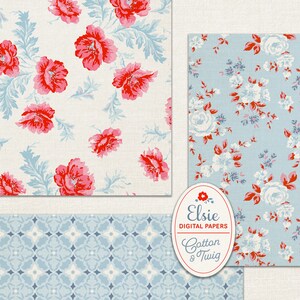 Elsie Vintage Floral Junk Journal Papers, Collage Sheets, Scrapbooking ...