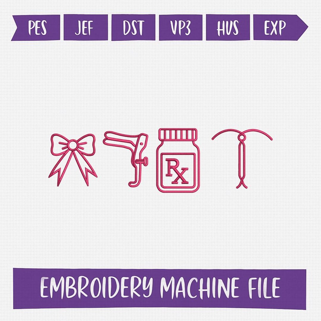 OBGYN Embroidery Design, Medical Icons Embroidery File, Gynecologist ...