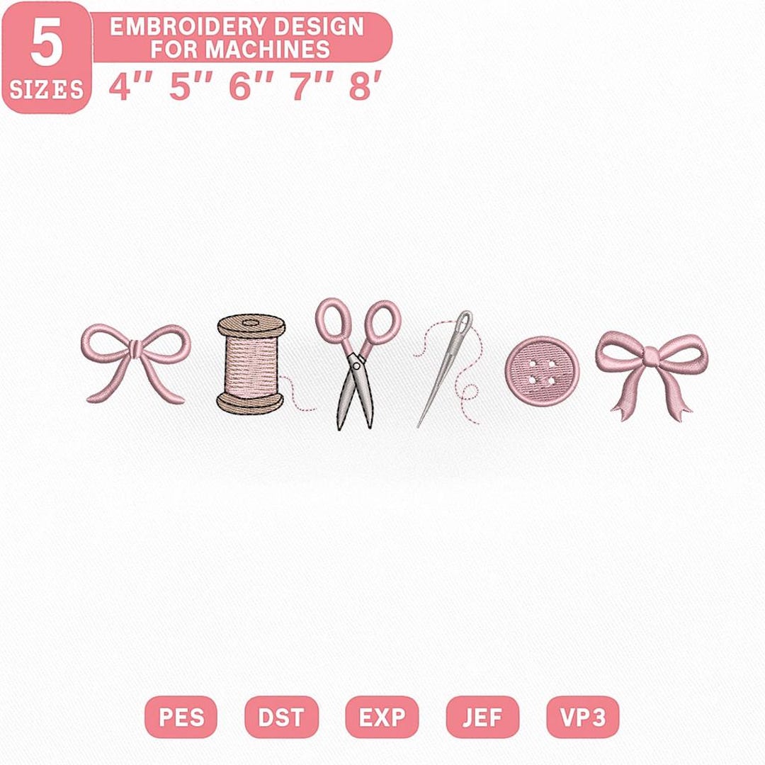 Sewing Icons Stitch File, Needlework Tools Embroidery Pattern - Etsy
