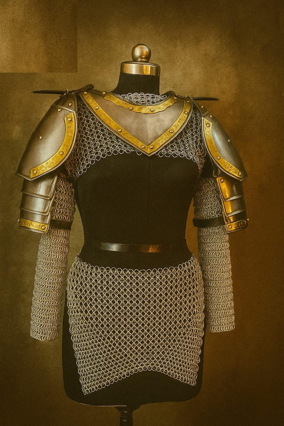 Medieval Steel Pauldron Gorget Armor Set | Hussar Chainmail Shoulder ...