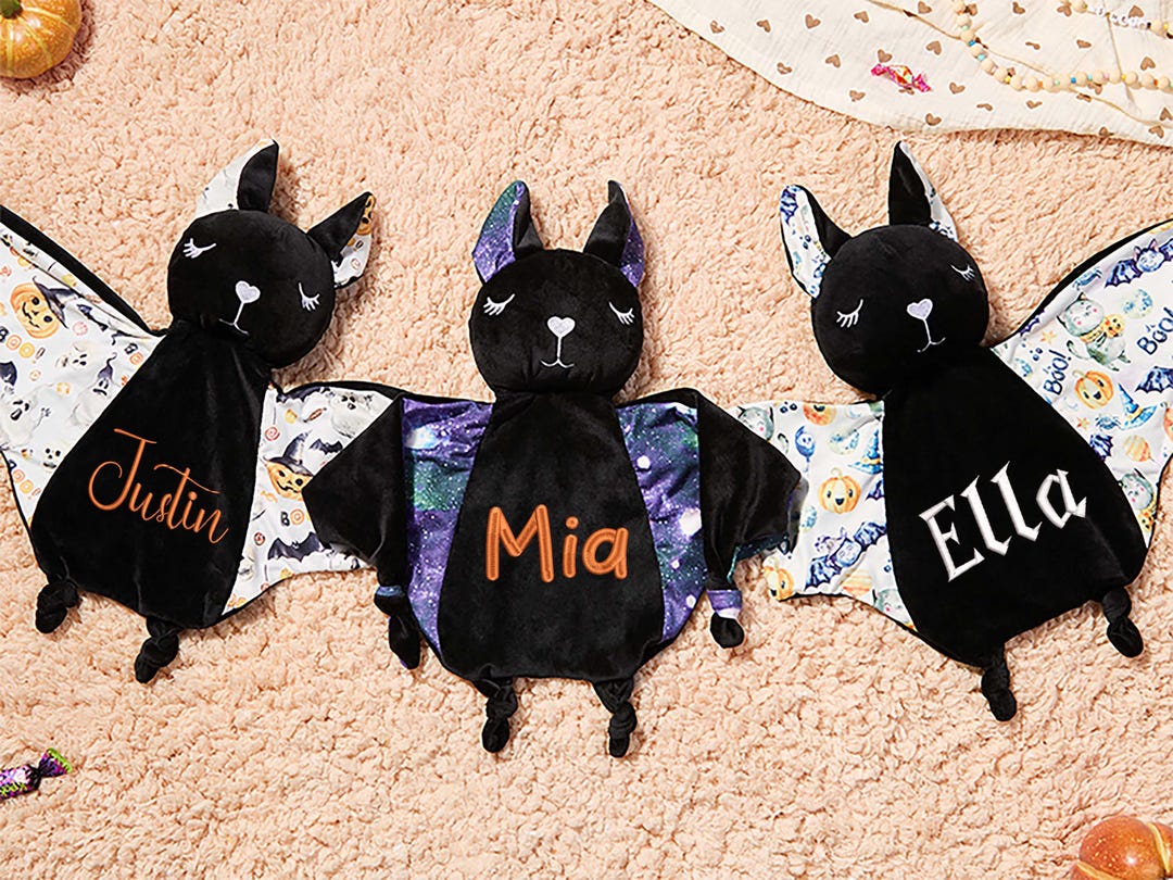 Personalized Bat Baby Comforter,embroidered Halloween Bat Plush ...