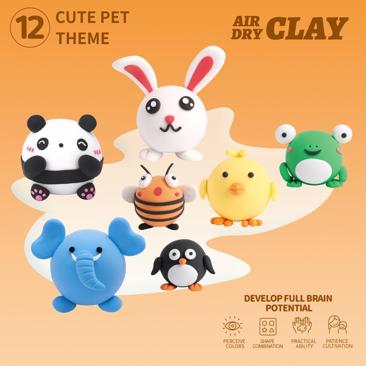 Air Dry Clay Kit Pet Paradise, 12 Figurine Sets - Etsy
