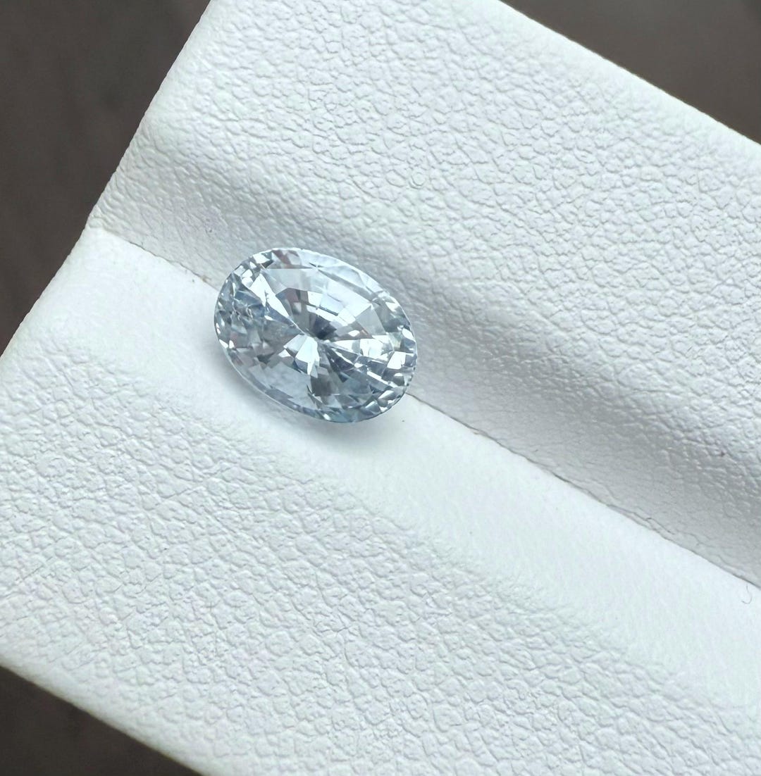 1.99ct Light Pastel Sapphire | White Color | Natural Oval Cut Gemstone ...