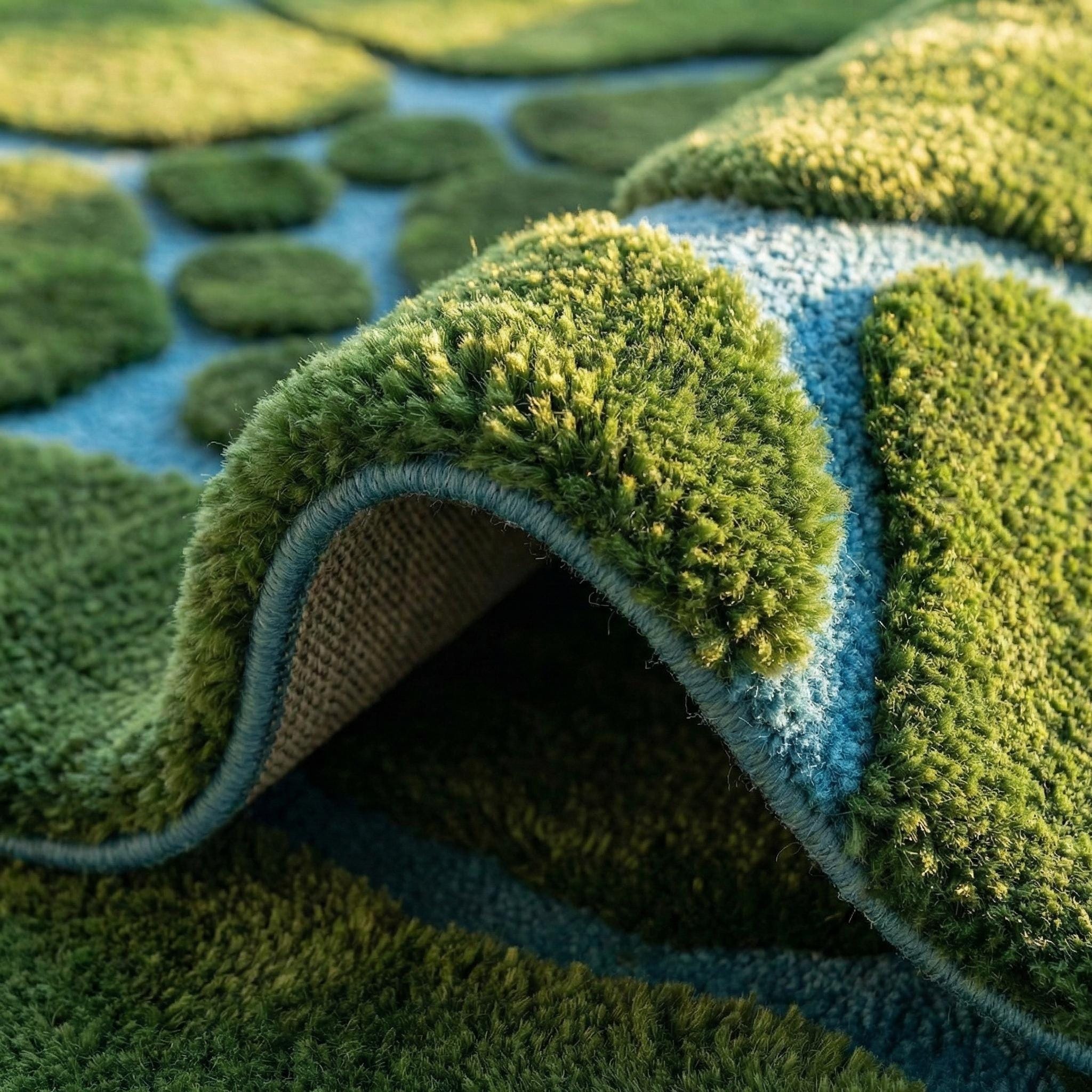 Hand Tufted Wool Rug – Moss River Stone Textured Carpet - Etsy