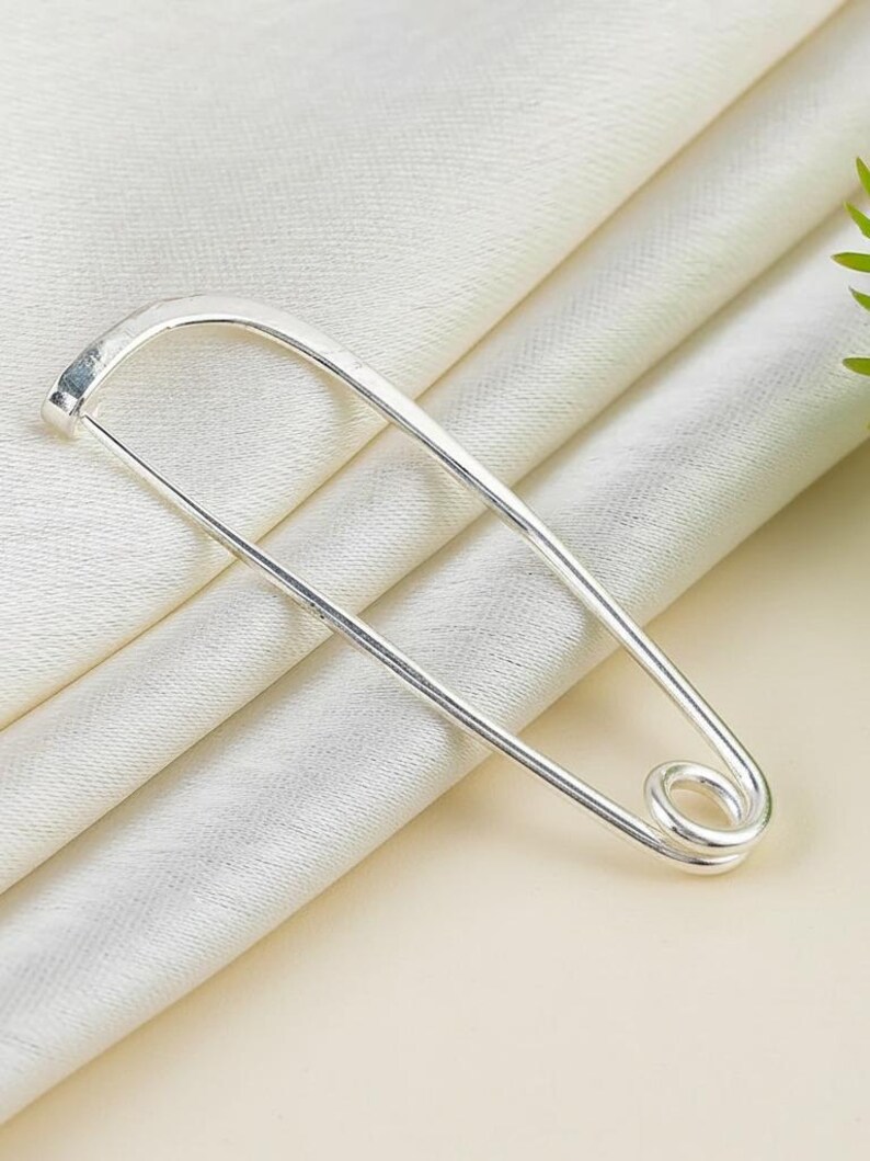 Silver Safety Pin Brooch, 925 Sterling Silver Safety Pin, Handmade Pin ...