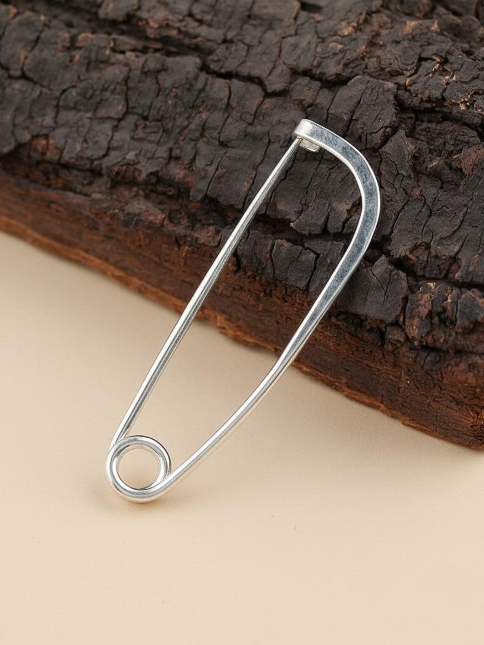 Silver Safety Pin Brooch, 925 Sterling Silver Safety Pin, Handmade Pin ...